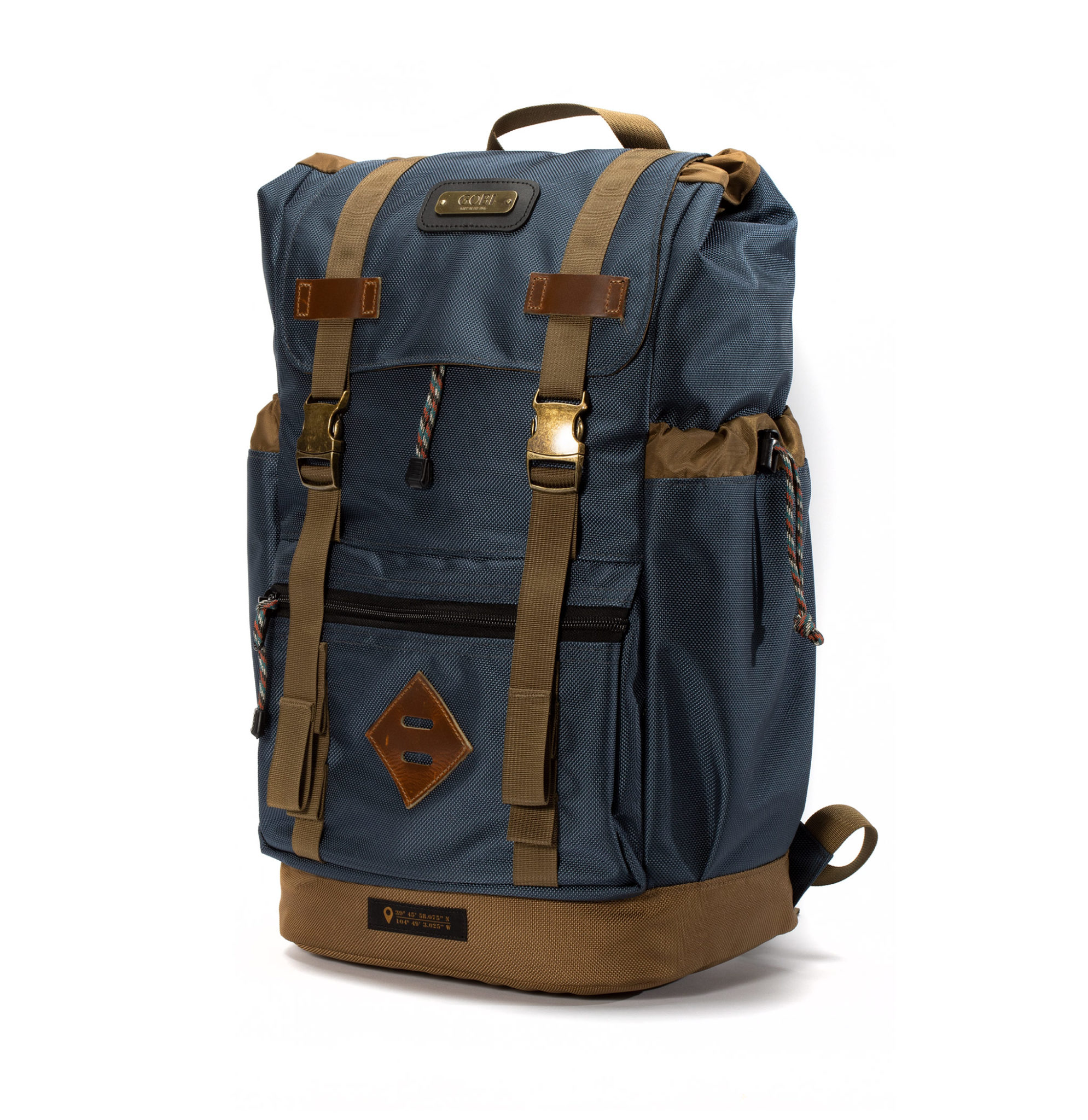 Getaway Backpack Gun Metal Blue with Tan Webbing - GOBI Racks