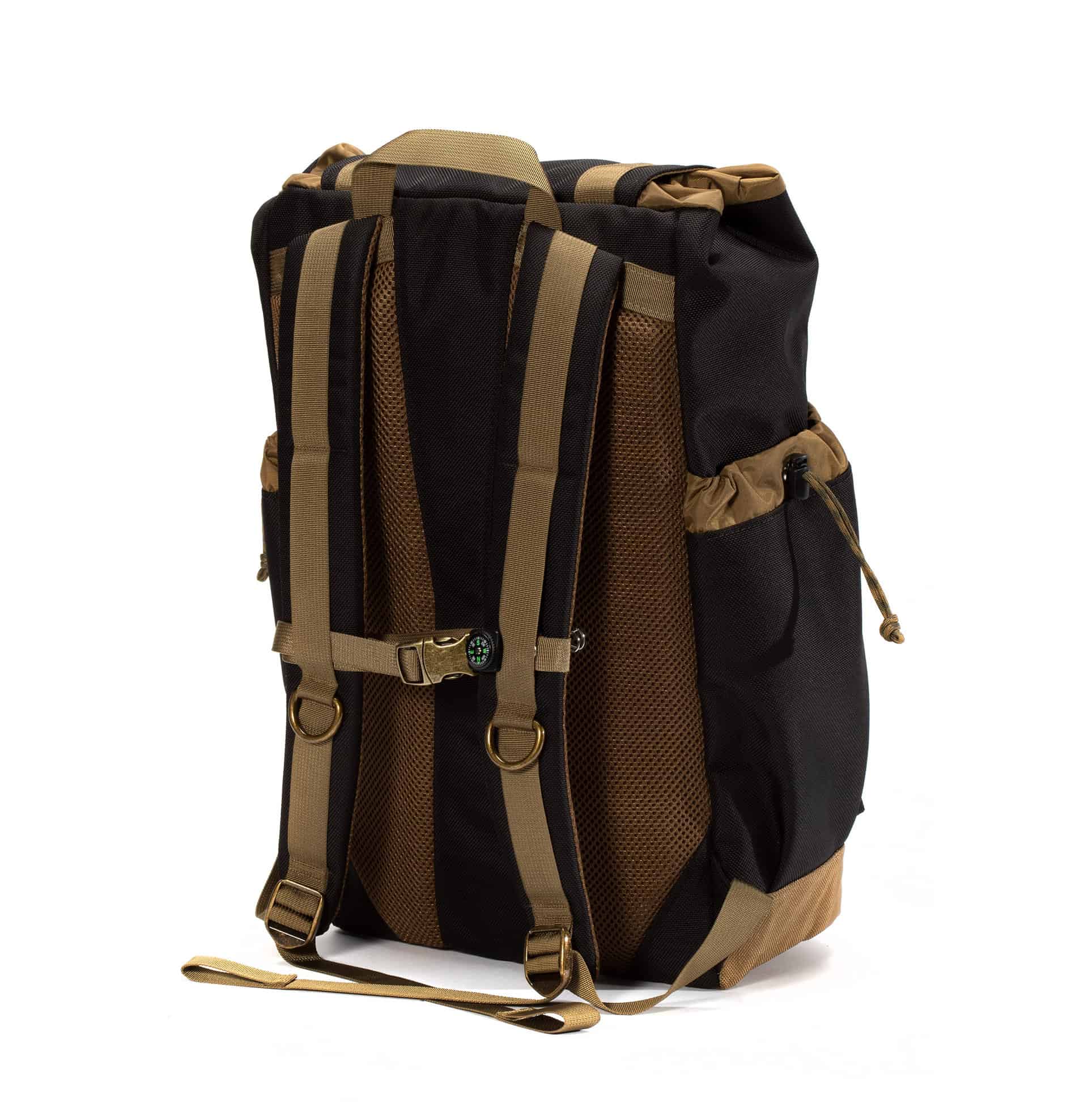 Getaway Backpack Jet Blackwith Tan Webbing - GOBI Racks