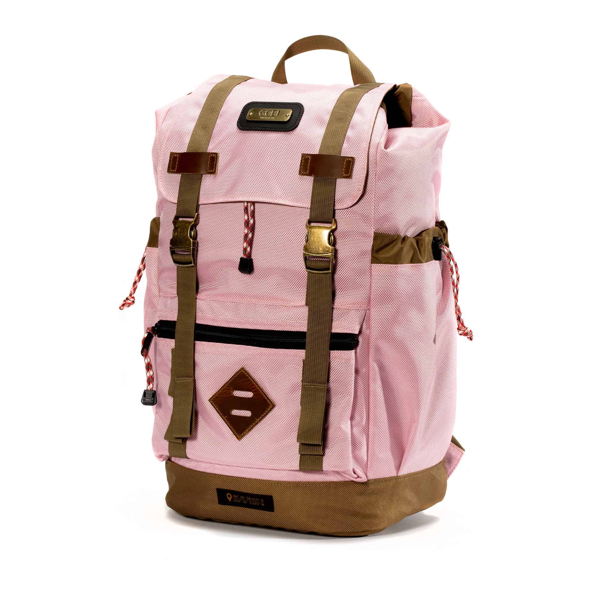 Getaway Backpack Peony Pinkwith Tan Webbing - GOBI Racks