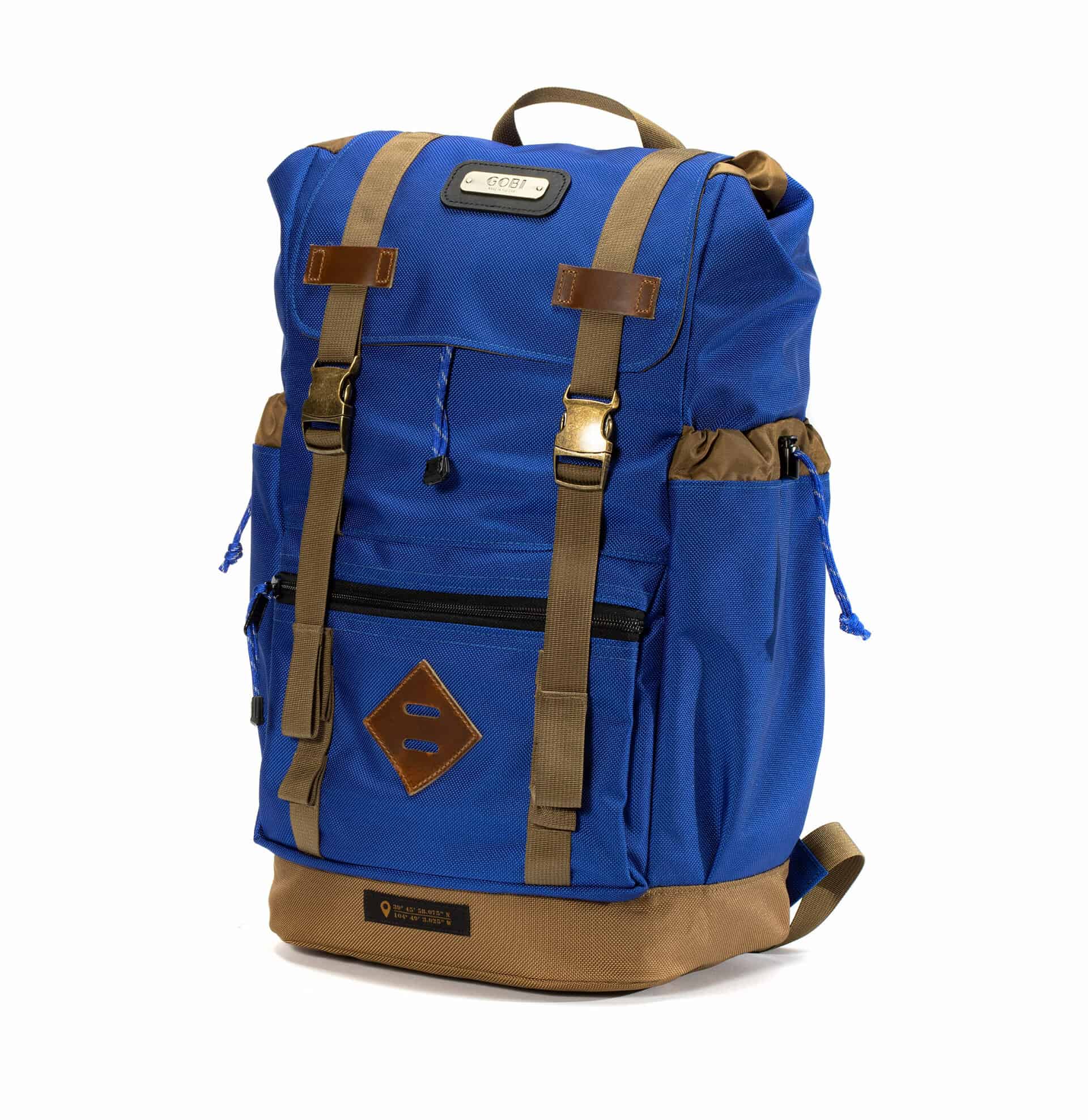 Getaway Backpack Royal Bluewith Tan Webbing - GOBI Racks