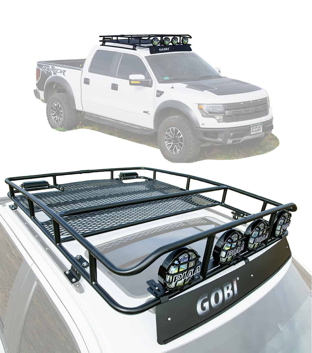 GOBI Ford F150 Ranger Rack With Sunroof Multi-Light Setup